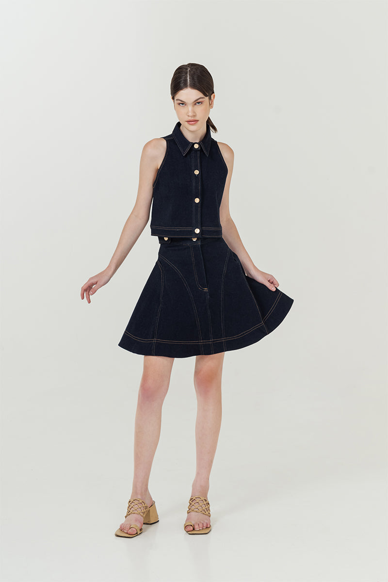Khanyo Skirt Dark Denim – Duma Official